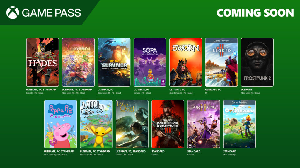 This month’s new games available via Game Pass: September & October ...